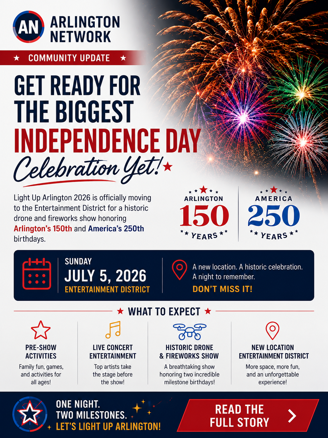 Expanded Light Up Arlington 2026 Relocates to Entertainment District ...