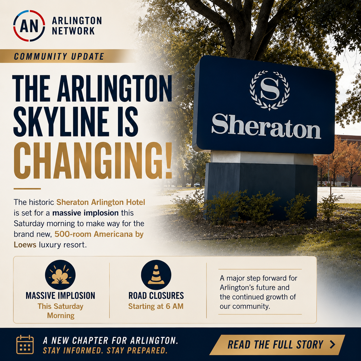 Sheraton Arlington Hotel Implosion Set for Saturday | Arlington Network